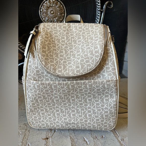 Calvin Klein | Bags | Calvin Klein Cream Backpack | Poshmark
